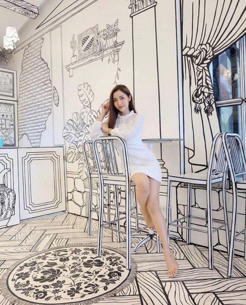 Bangkok’s First Ever 2-D Cafe Looks Just Like A Life-Size Drawing Book ...