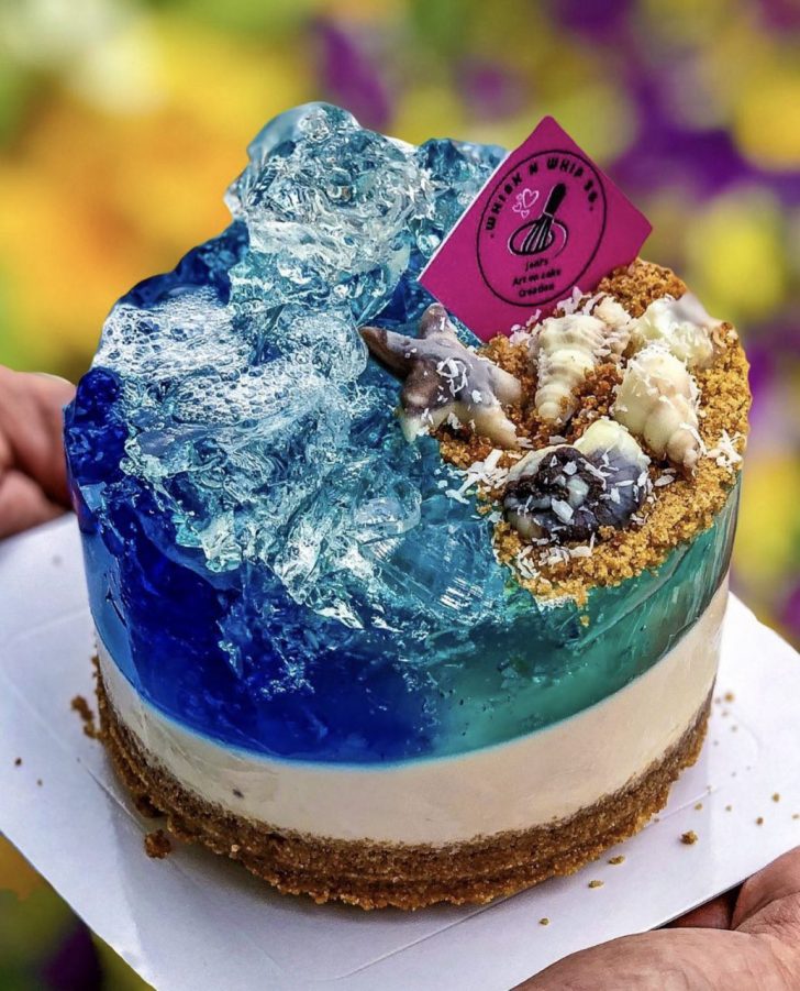 REALISTIC OCEAN-THEMED 3D JELLY CHEESECAKE WITH EDIBLE SEASHELLS - Shout