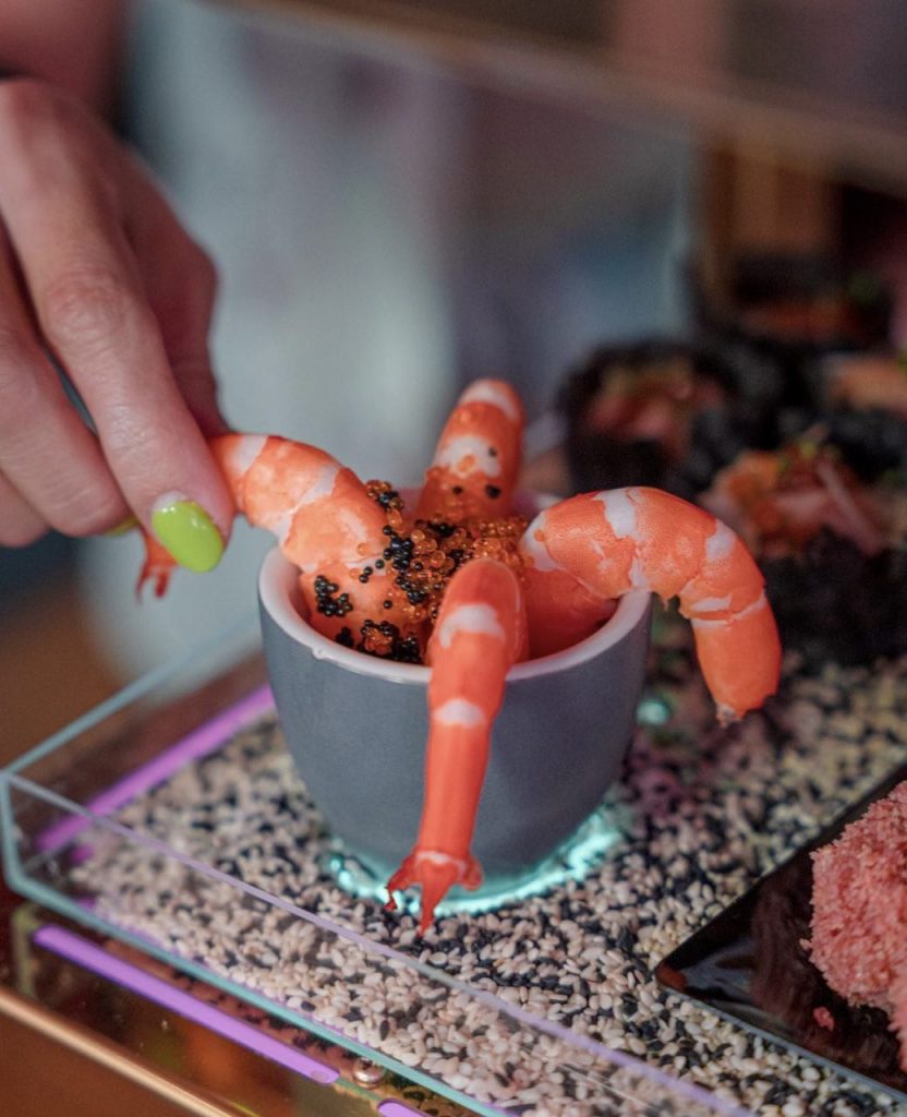 MASSIVE TROPICAL-INSPIRED 3-TIER SEAFOOD TOWER WITH LOBSTER, JELLYFISH ...