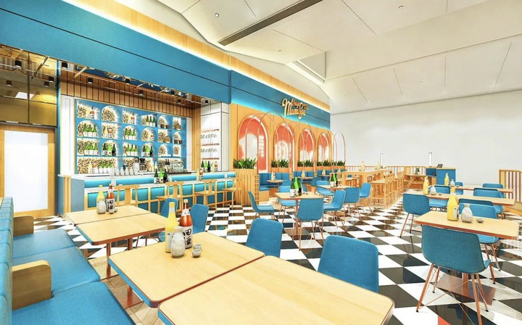 RETRO BLUE & ORANGE-THEMED JAPANESE BRUNCH CAFÉ WITH TAPAS, CANAPES ...