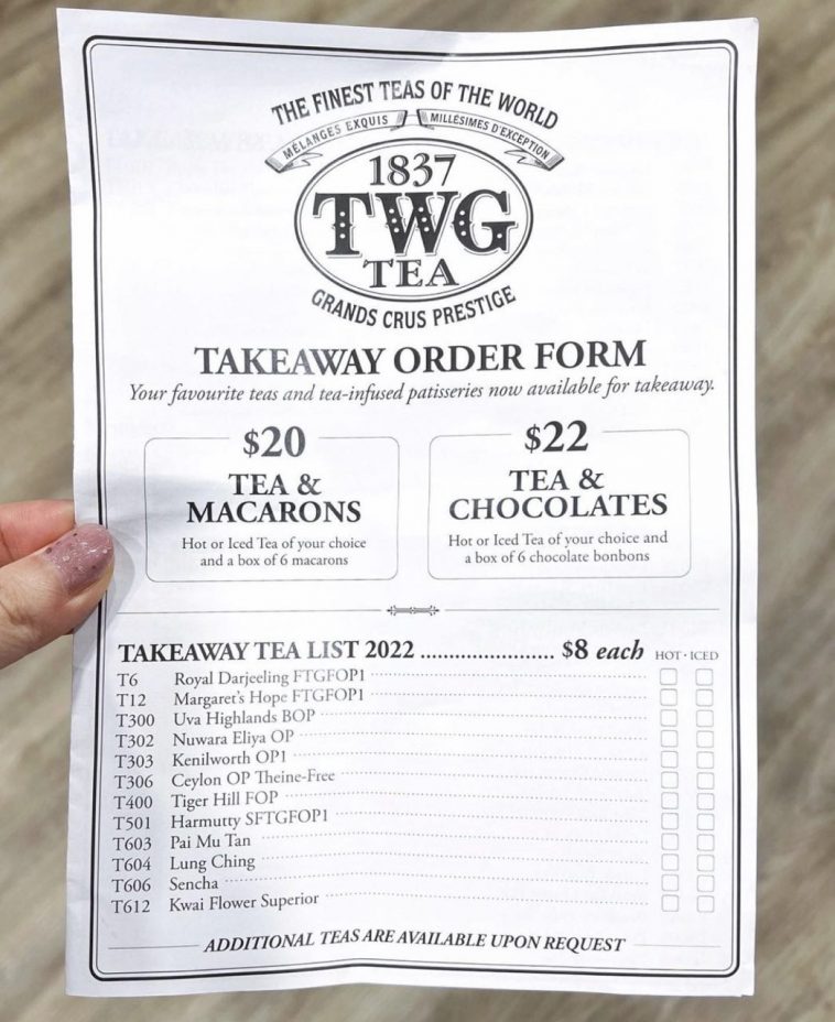 TWG TEA’S LUXE GOLD TAKEAWAY CUPS WITH FREE GLASS STRAW & SUGAR STICK ...