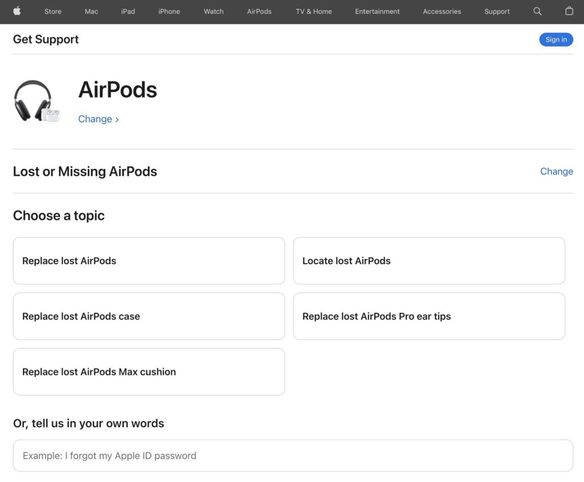 LOST AN AIRPOD? YOU CAN REPLACE THE LOST AIRPOD OR CASE AT APPLE STORES ...