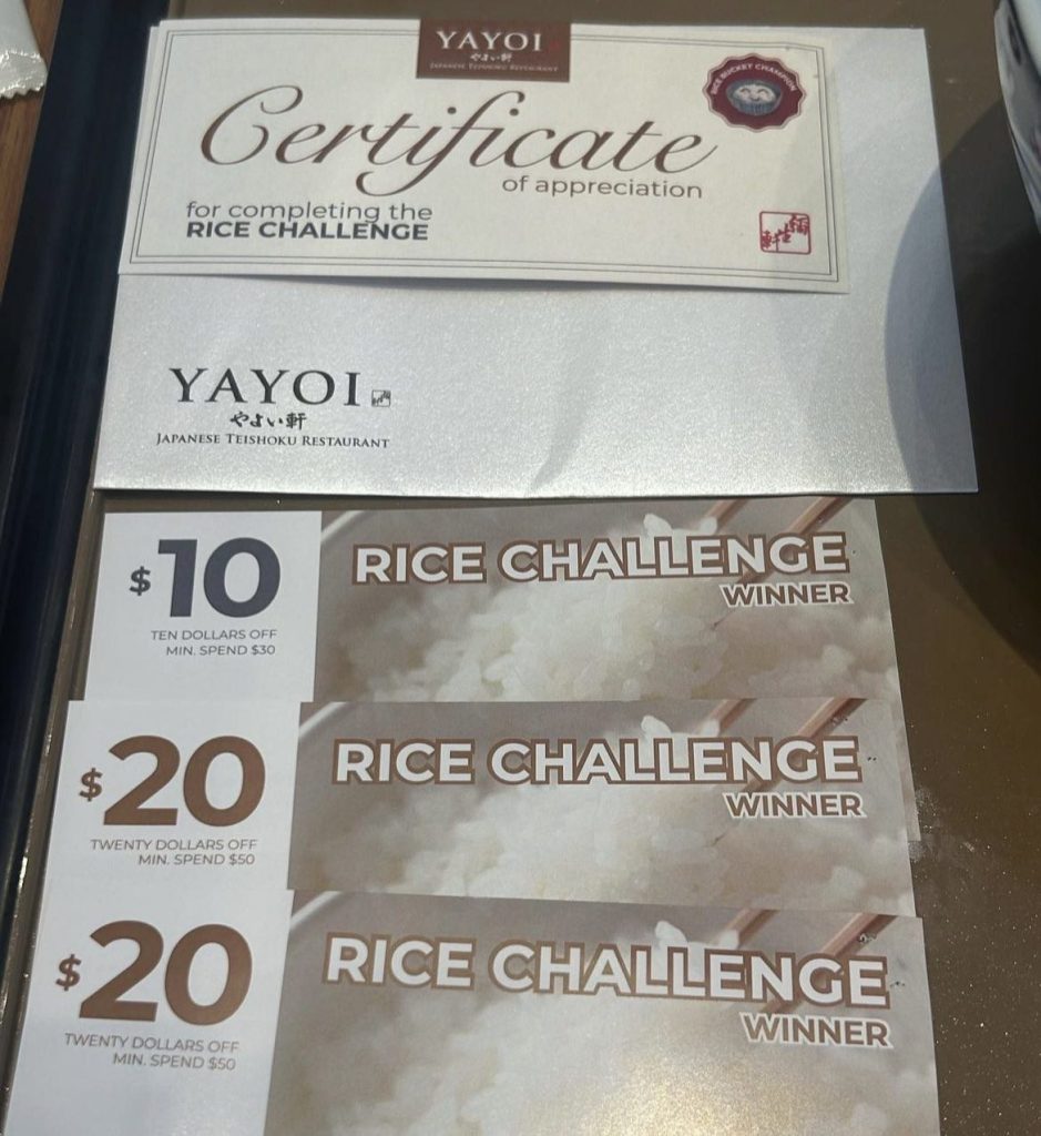 FINISH 4 BOWLS OF RICE IN 10 MINUTES TO WIN $50 DINING VOUCHERS FROM ...