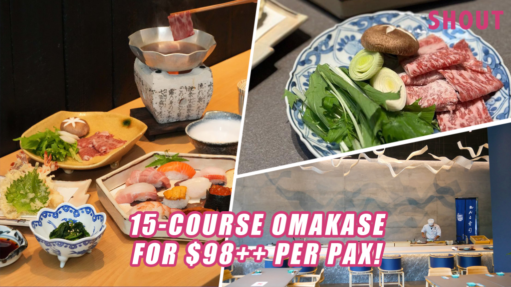 15-COURSE OMAKASE WITH UNI, OTORO, HOTATE, WAGYU BEEF SUKIYAKI & MORE FOR $98++ PER PERSON! - Shout