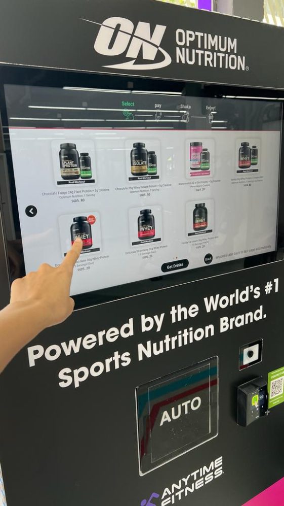 PROTEIN SHAKE VENDING MACHINE AT ANYTIME FITNESS SINGAPORE MAKES CUSTOM ...