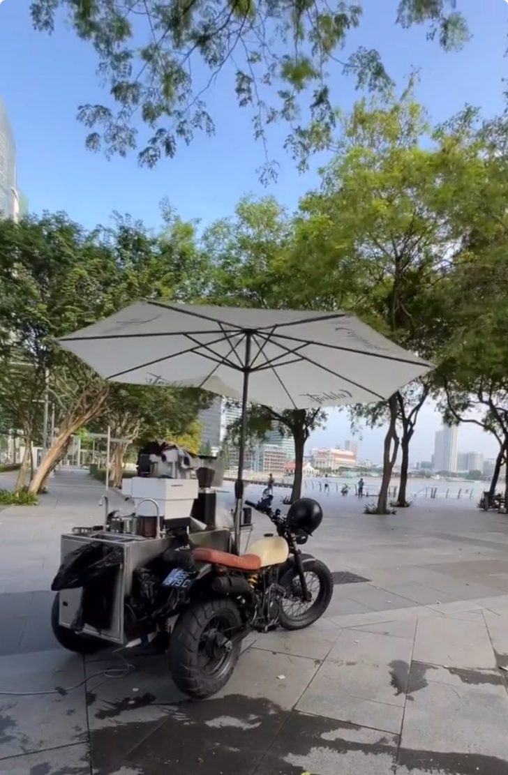 FIRST-EVER ROVING MOTORCYCLE SIDECAR COFFEE CART IN SINGAPORE SERVES ...
