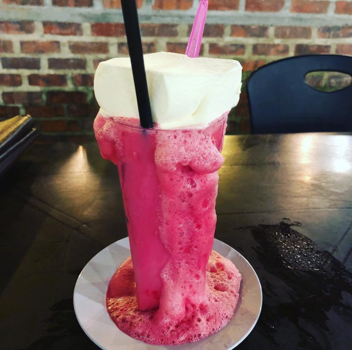 FOAMY COLD “LAVA” MILK TEA DRINKS TOPPED WITH ENTIRE BLOCKS OF ICE ...