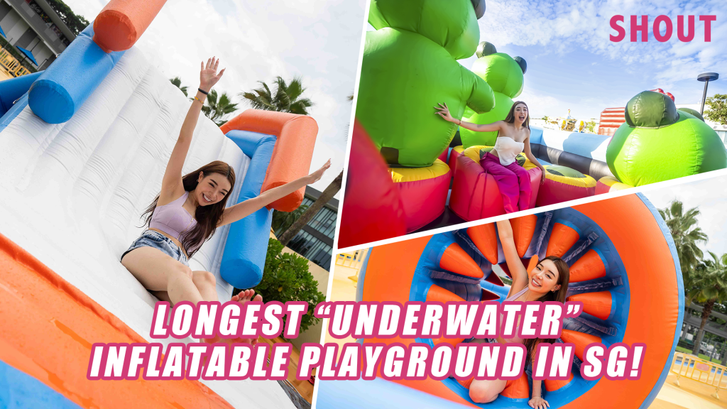 MEGA 85-METRE UNDERWATER-THEMED INFLATABLE OBSTACLE COURSE, NEON ...
