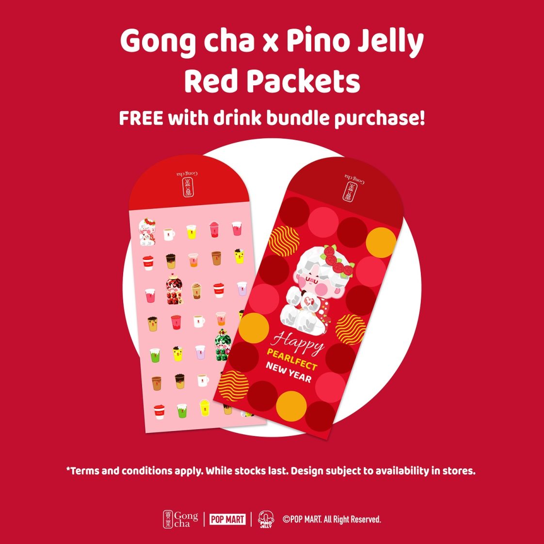 GONG CHA X POPMART PINO JELLY MERCHANDISE & FREE RED PACKETS NOW IN ...