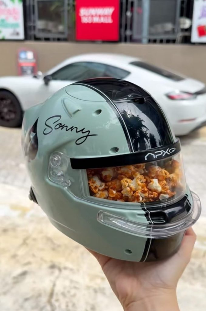 GOLDEN VILLAGE CINEMAS HAS NEW POPCORN BUCKETS SHAPED LIKE AN F1 HELMET ...