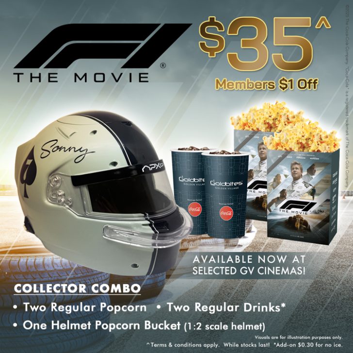 GOLDEN VILLAGE CINEMAS HAS NEW POPCORN BUCKETS SHAPED LIKE AN F1 HELMET ...